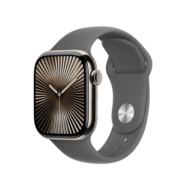 Apple Watch S10 LTE 42mm Natur Titanium Case + Grey Band S/M | Hartlauer