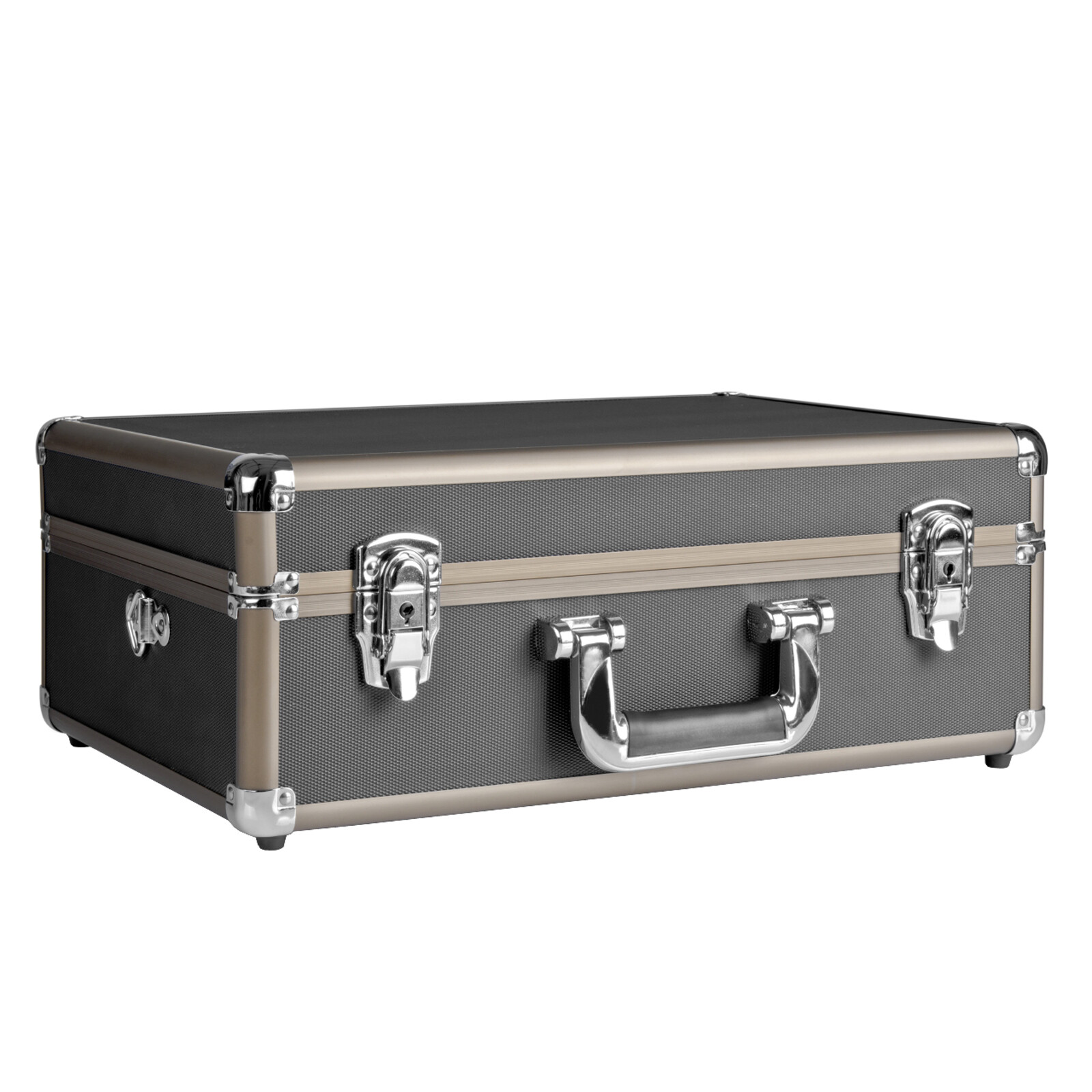 mantona Foto-Koffer Basic M, schwarz/braun | Hartlauer